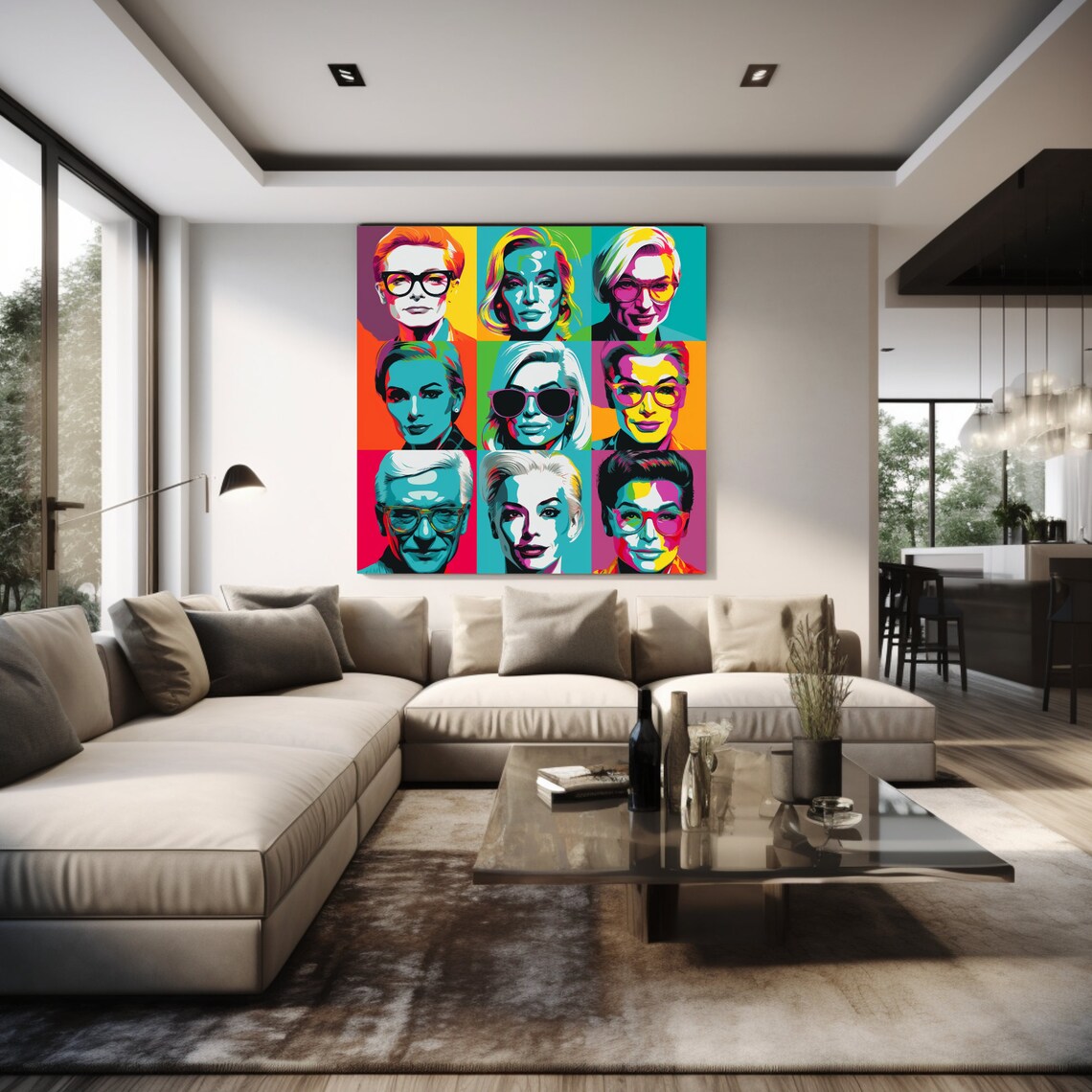 Celebrity Portraits, Vibrant Pop Culture Icons, Modern Pop Art, Graphic ...