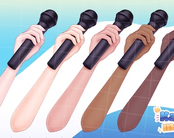Vtuber Assets Karaoke Microphone Hand Vtuber Hands Cute Vtuber Kawaii ...