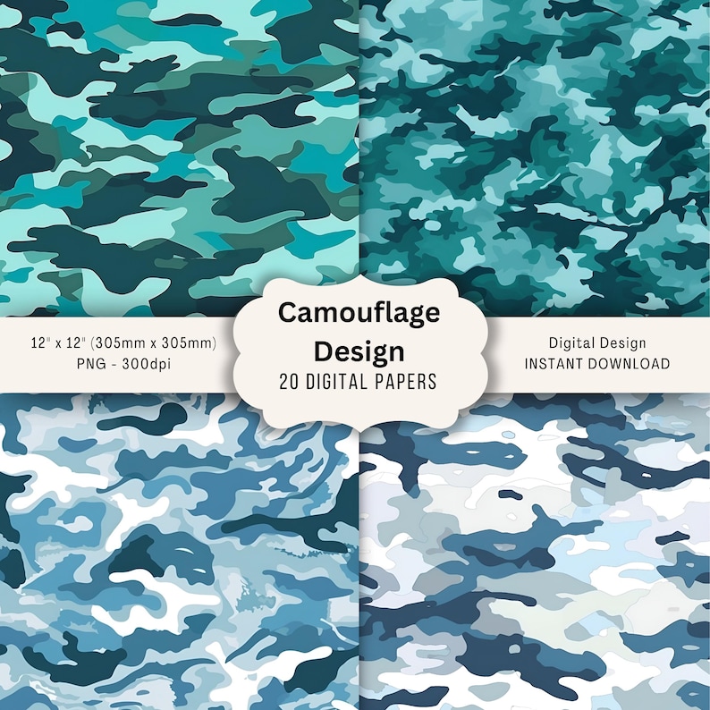 Camouflage Digital Paper – 20 Camo PNG Patterns (digital Download) - Etsy