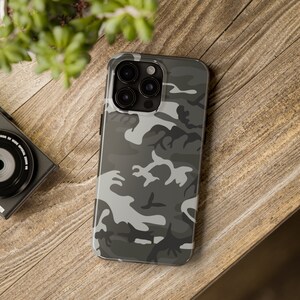 Gray Camo Themed Cool Phone Case Trendy Phone Case for iPhone 16 15 14 ...