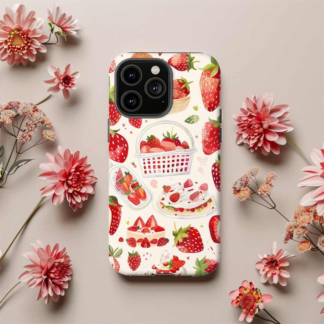 Strawberry Themed Cool Collage Phone Case Trendy Phone Case for iPhone ...