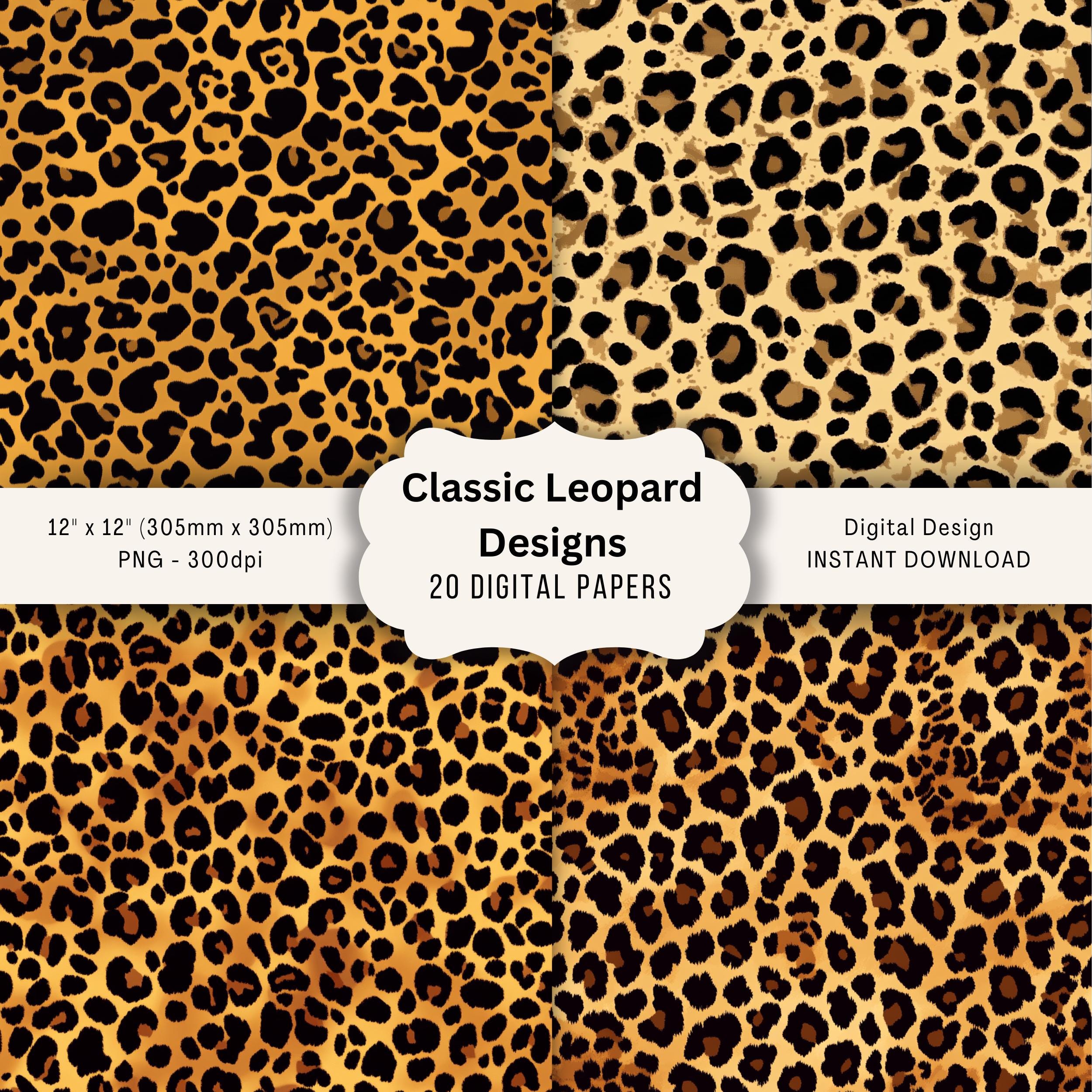 Classic Leopard Print Digital Paper Pack – Brown Animal Print ...