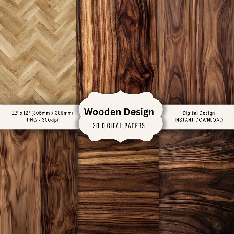 Wood Grain Digital Paper Textures - Scrapbook Backgrounds (digital ...