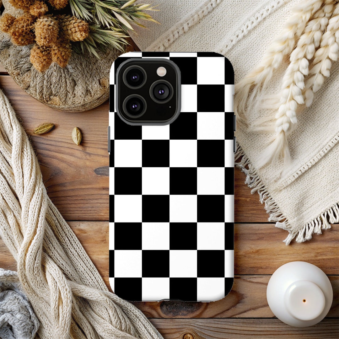 Black and White Checkered Themed Phone Case Trendy Phone Case for ...