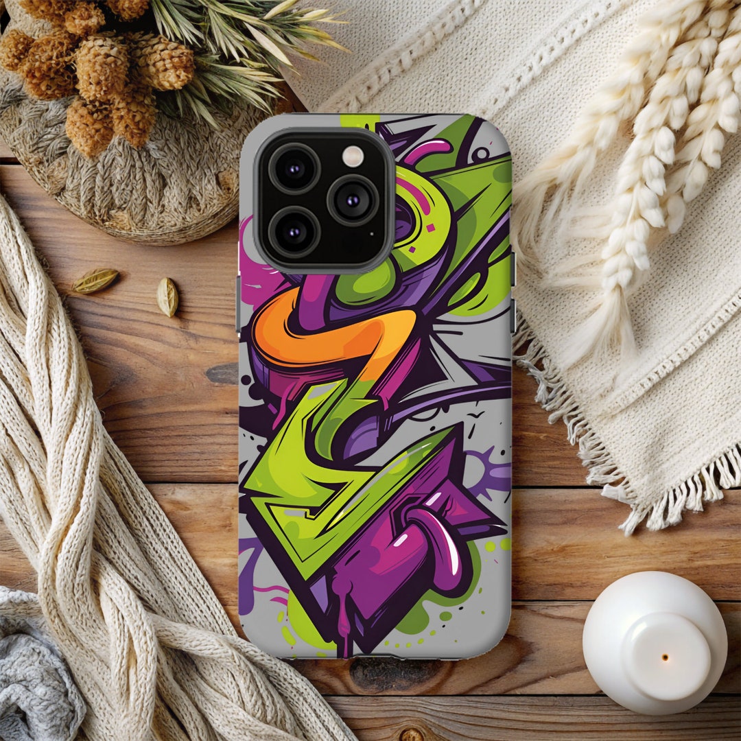 Graffiti Themed Cool Phone Case Trendy Phone Case for iPhone 16 15 14 ...