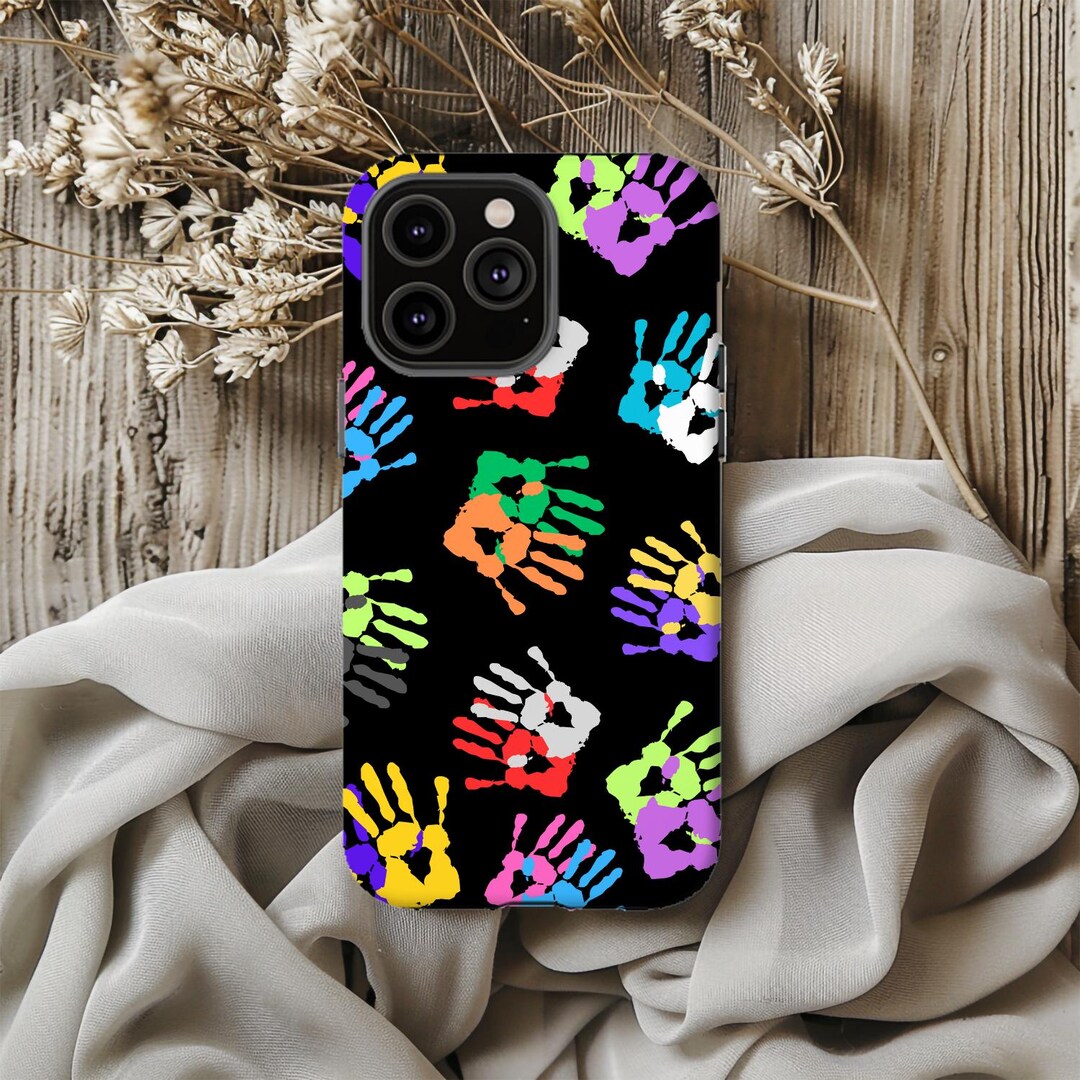 Colorful Handprints Themed Cool Phone Case Trendy Phone Case for iPhone ...