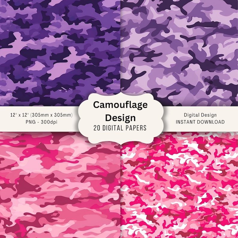 Camouflage Digital Paper – 20 Camo PNG Patterns (digital Download) - Etsy