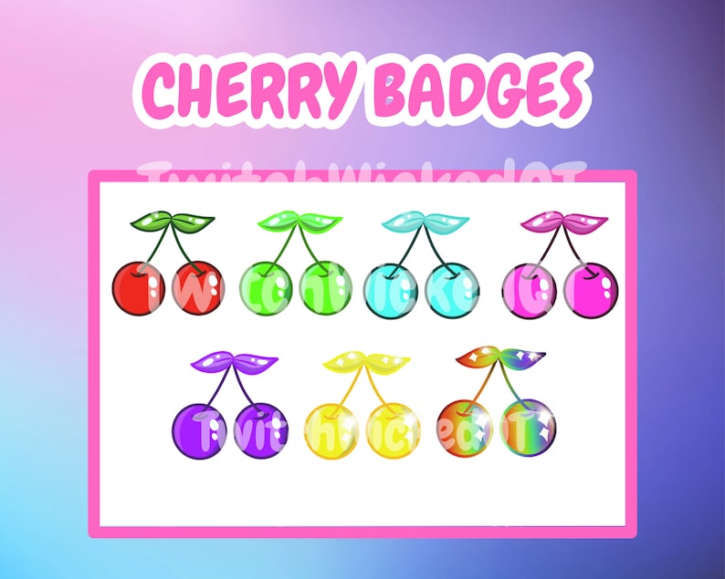 Cherry Sub Badges for Twitch, Kick, Discord L Bit Badges L Stream Badges L Twitch Sub Badges L ...