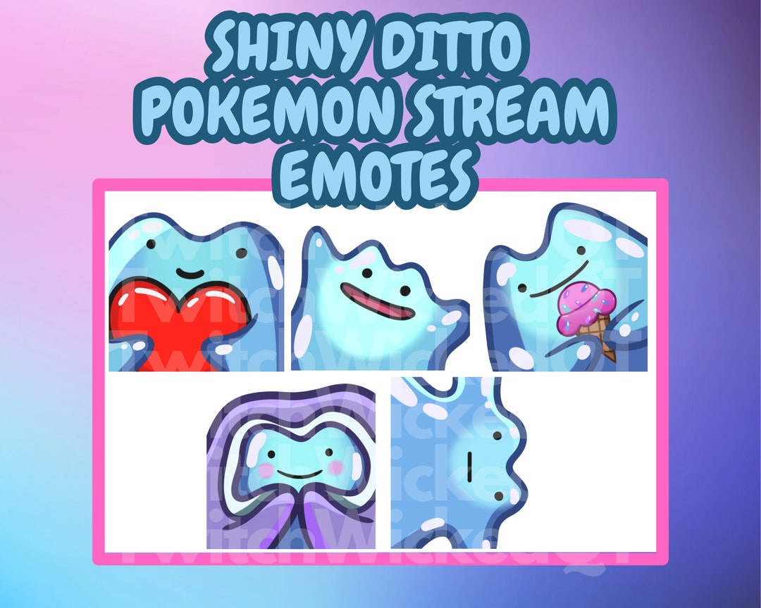 SHINY Ditto Pokemon Stream Emotes for Twitch Discord - Etsy