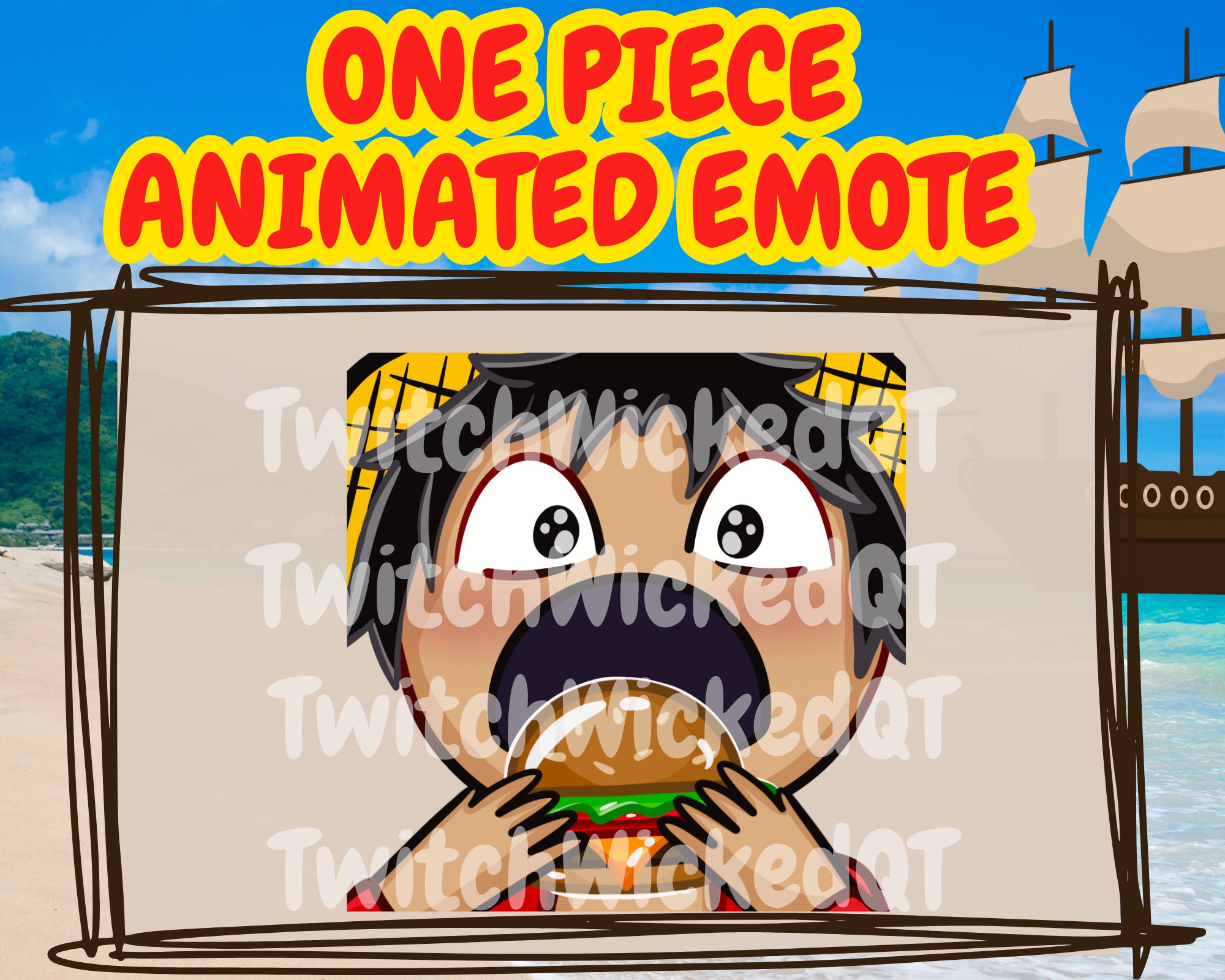 Pirate Crew Animated Luffy Emote | King of the Pirates | Sub Emotes for ...