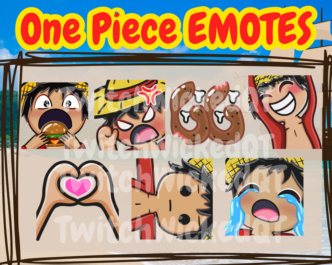 Pirate Crew Luffy Emote Pack King of the Pirates Sub Emotes for Twitch ...