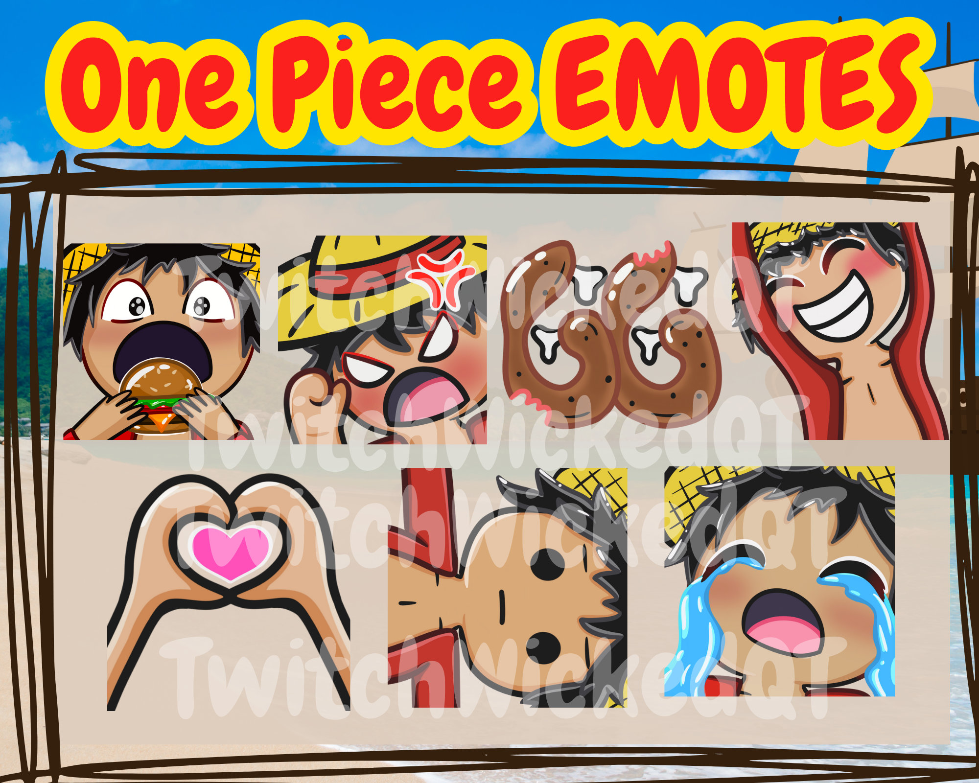 Pirate Crew Luffy Emote Pack King of the Pirates Sub - Etsy