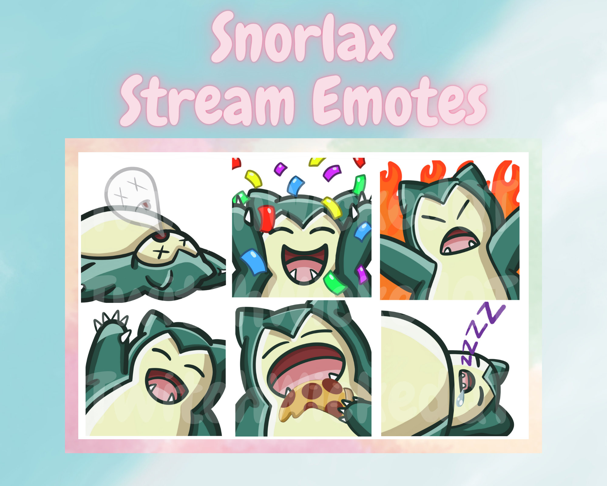 Snorlax Pokemon Emote Pack for Stream Twitch Discord - Etsy