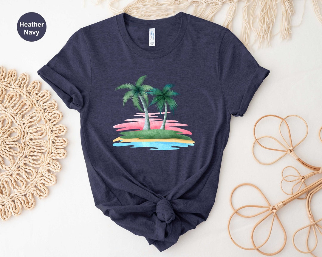 Palm Tree Shirt Tropical Island Summer Holiday Tee Hawaii - Etsy