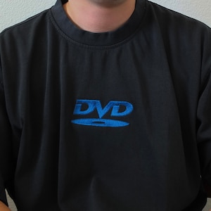 DVD Shirt, DVD Logo T-shirt, 90's Shirt, Vintage Shirt, Embroidered ...