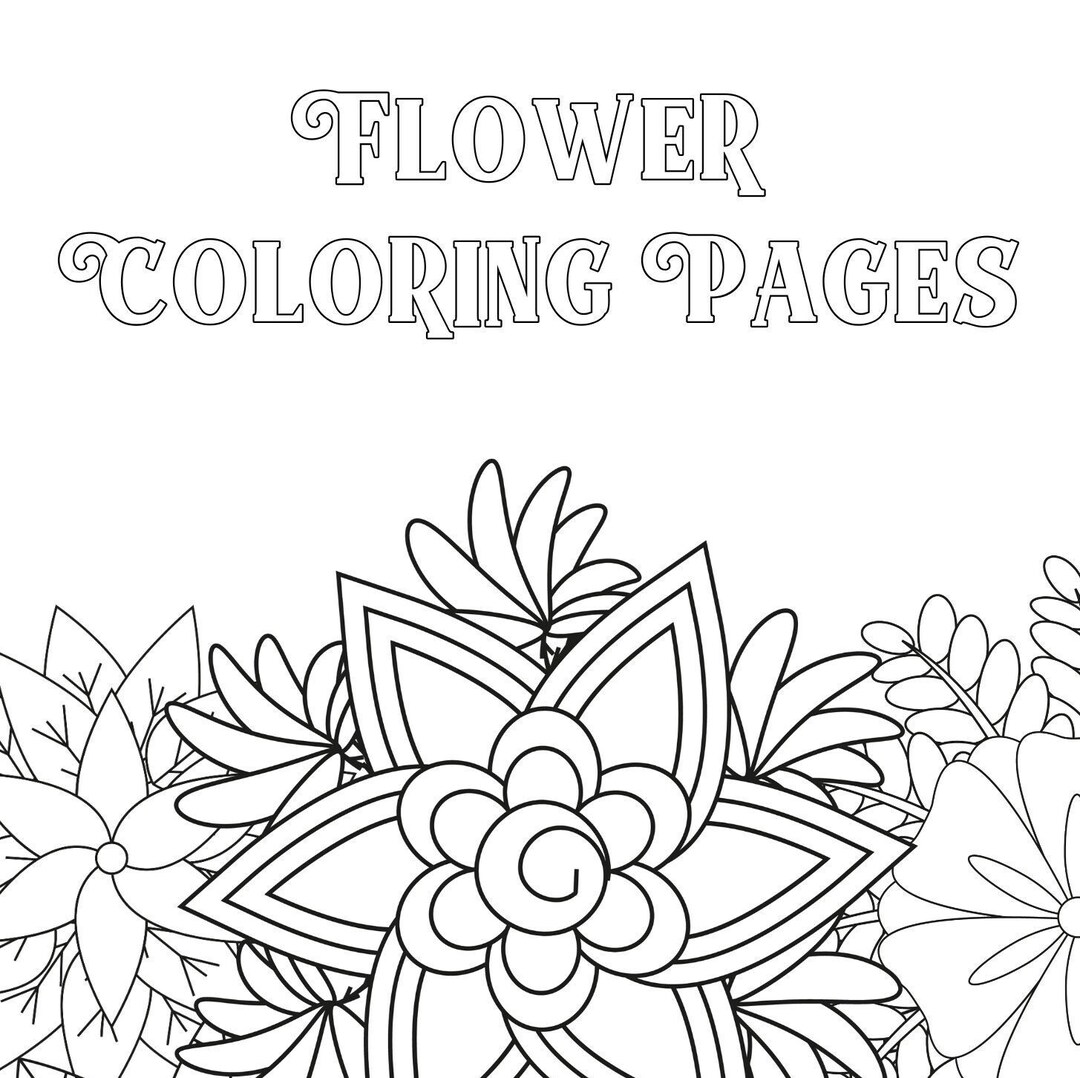 Flower Coloring Book-printable - Etsy