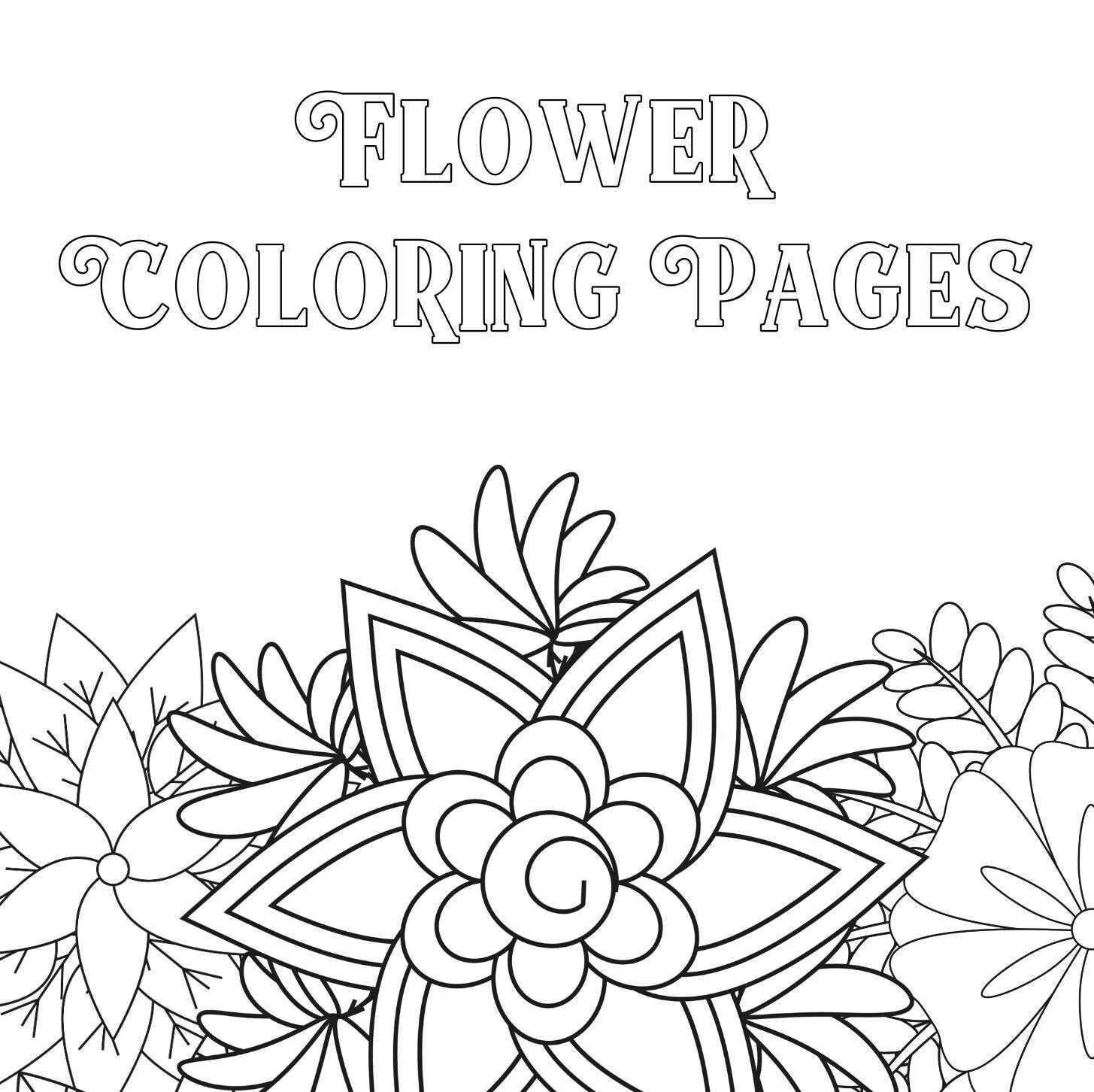Flower Coloring Book-printable - Etsy