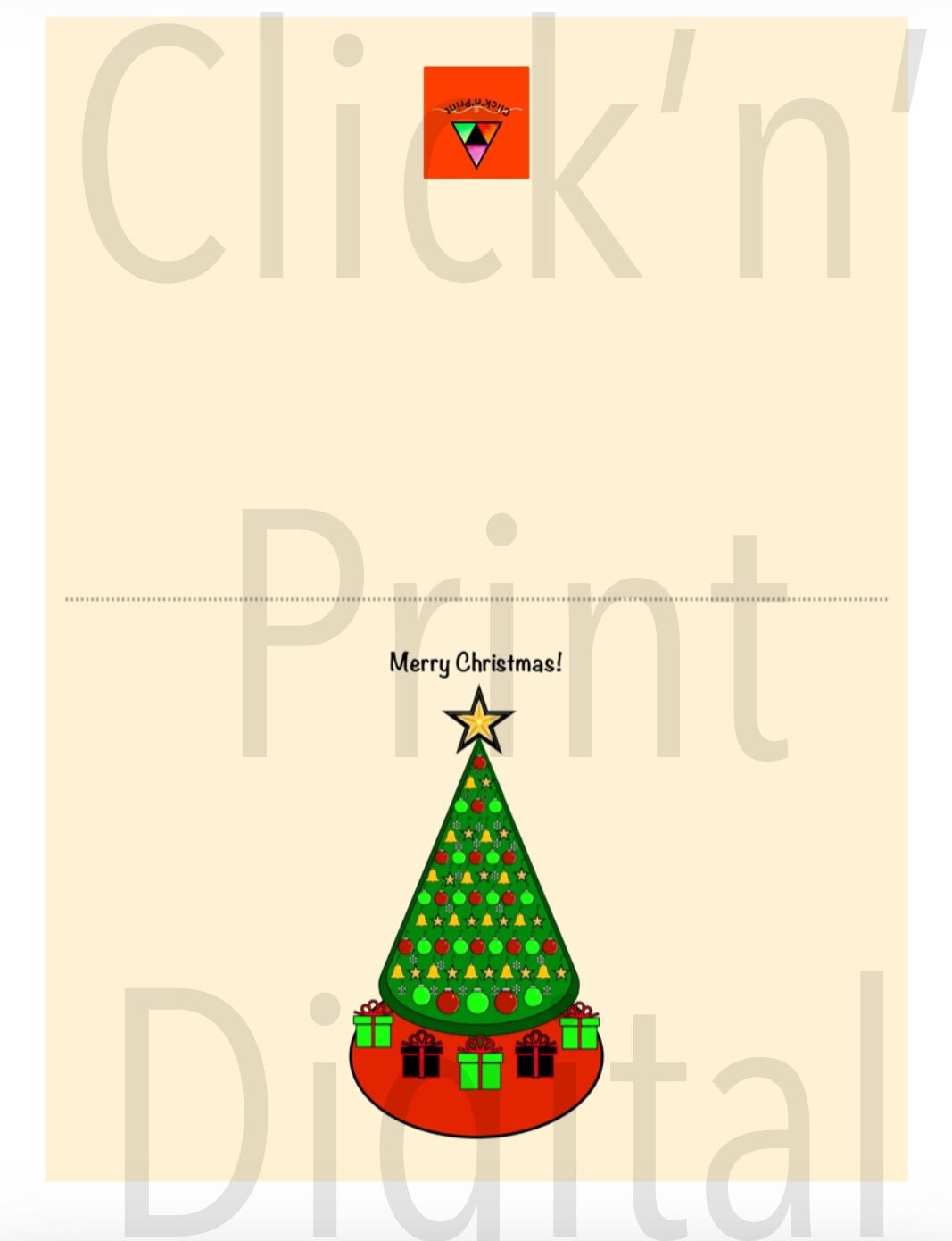 Merry Christmas Cards Printable Instant PDF DOWNLOAD. Custom Image ...