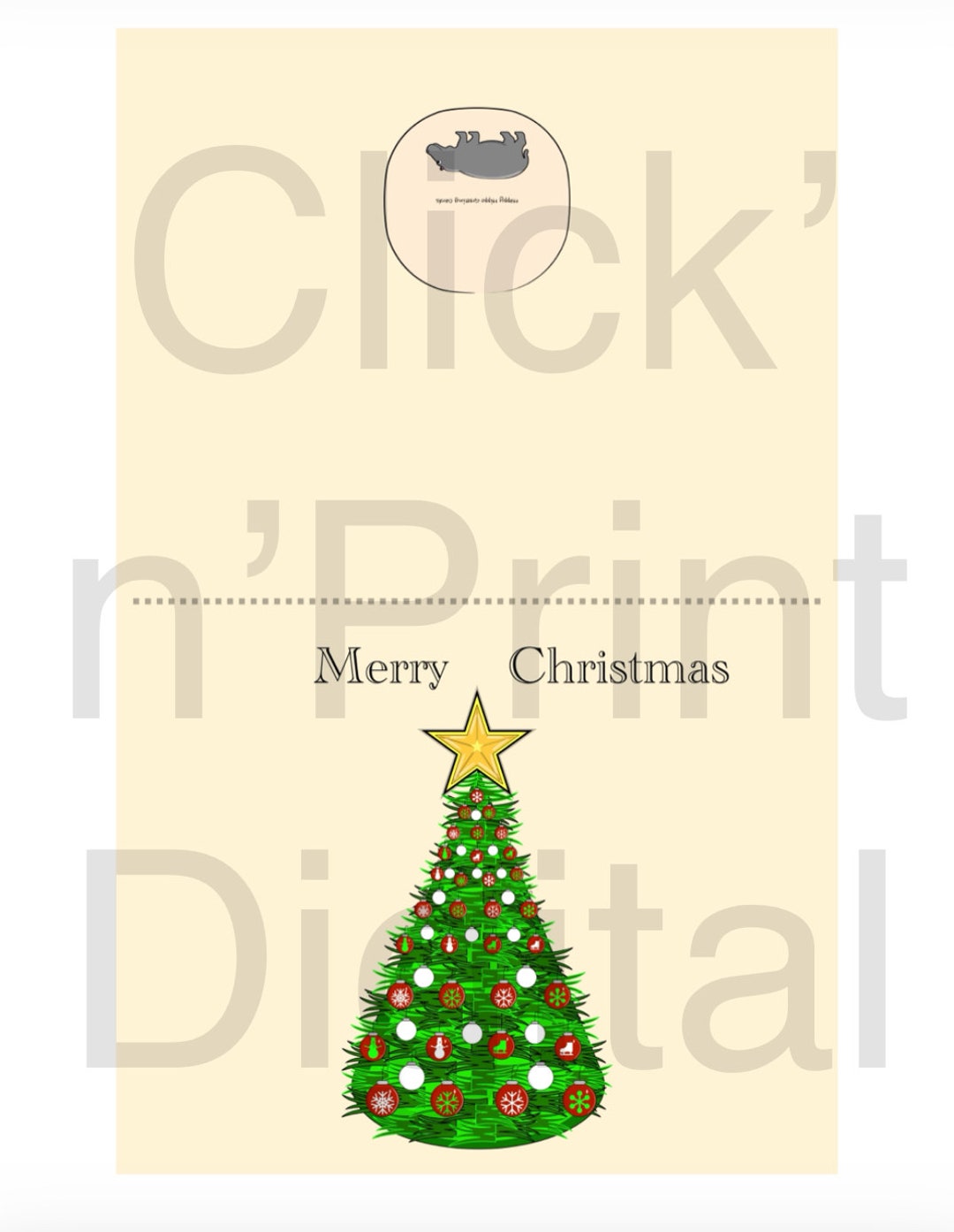 Merry Christmas Tree CUSTOM Made Printable Cards Instant PDF DOWNLOAD ...