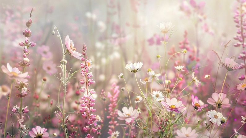 Spring Wild Flowers, Pastel Colours, Luxury Canvas Print, Home Decor ...
