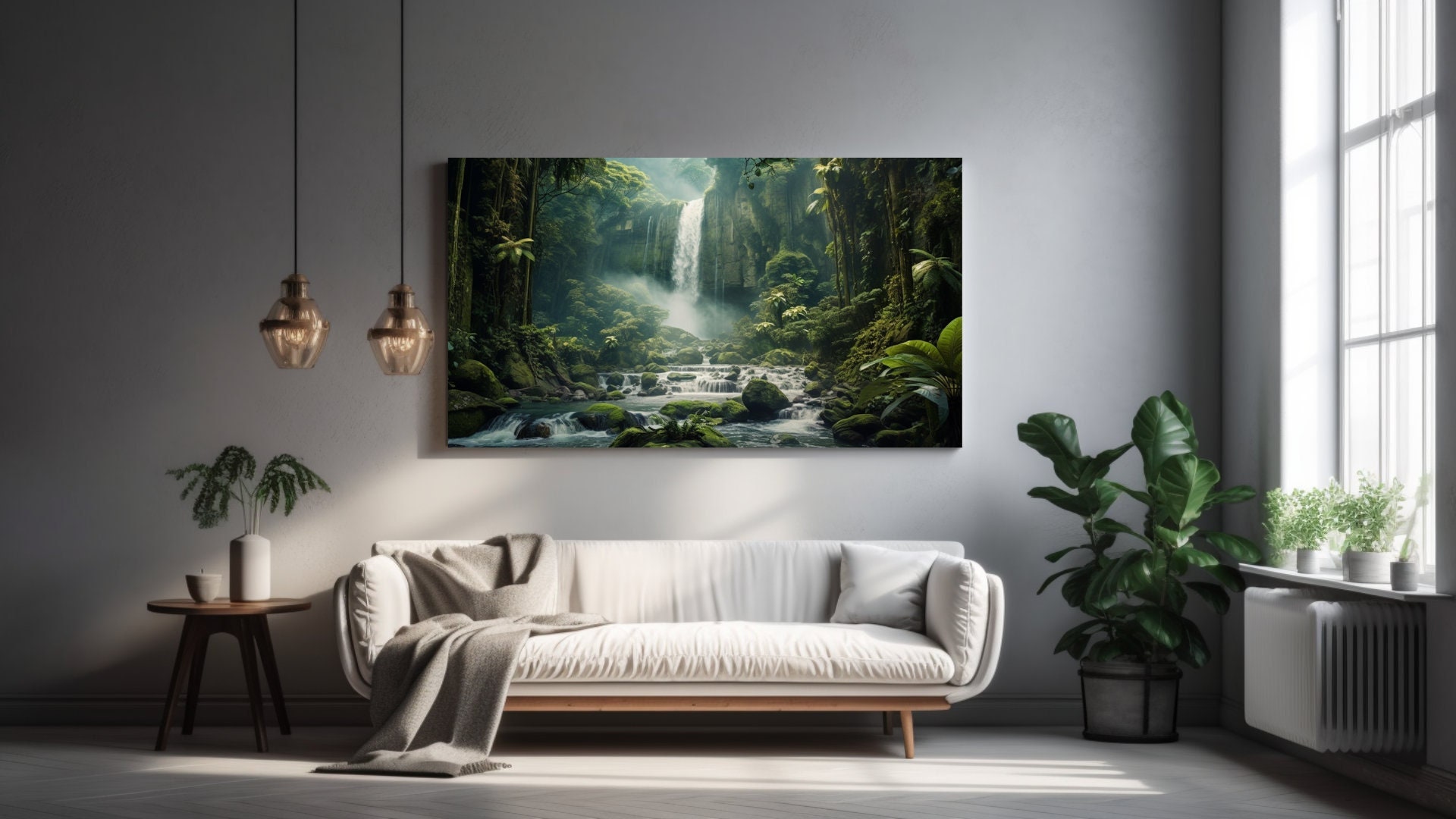 Waterfalls in Rainforest, Canvas Print, Home Decor, Canvas Wall Art ...