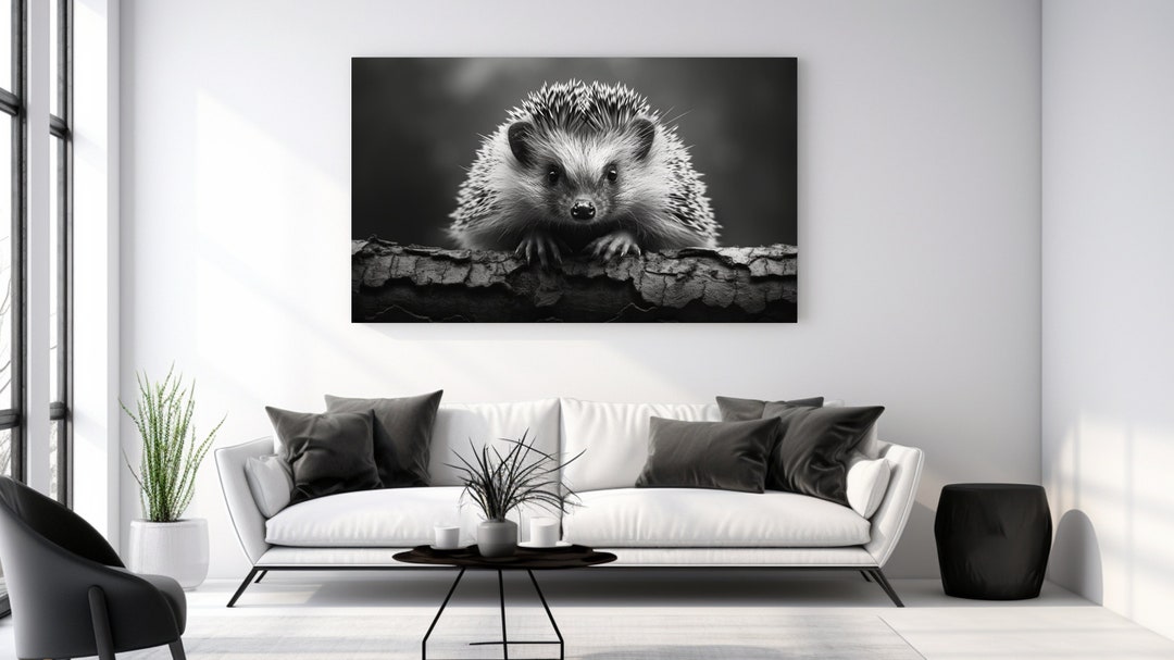 Igel Design I, Leinwand Druck, Dekoration, Leinwand Wandkunst, Tier ...