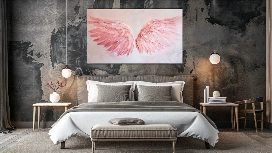 Pink Angel Wings, Abstract Painting Design, Canvas Print, Canvas ...