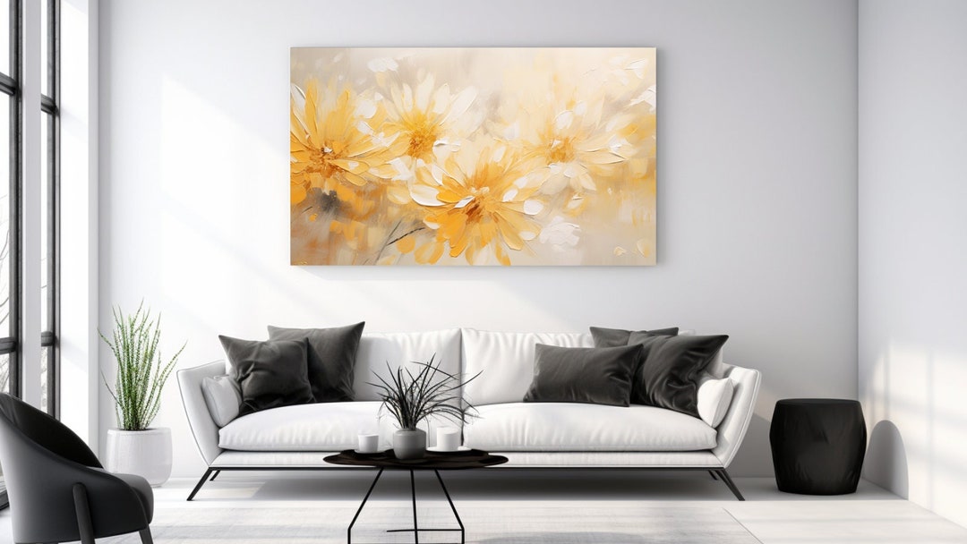 Flower Puget, Yellow, Abstraction, Design, Canvas Print, Home Decor ...