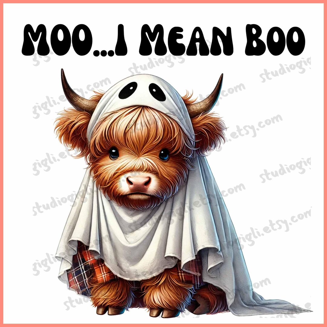 Moo I Mean Boo Png, Boo Cow Halloween PNG, Halloween Ghost Png, Farm ...