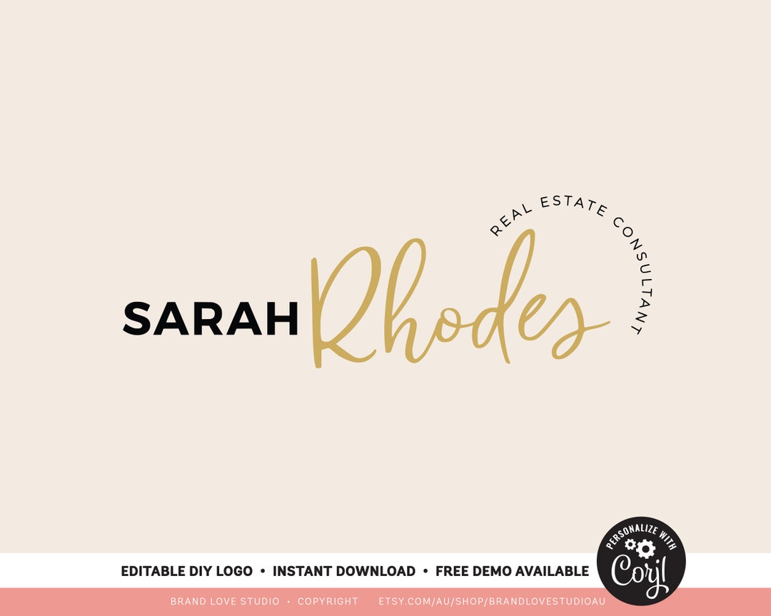 Editable Logo DIY Text Logo Premade Logo Real Estate Logo Editable ...