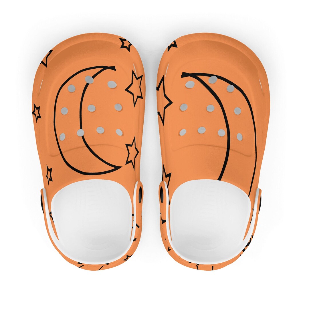 Memory Palace Kids Orange Moon and Stars Clogs - Etsy