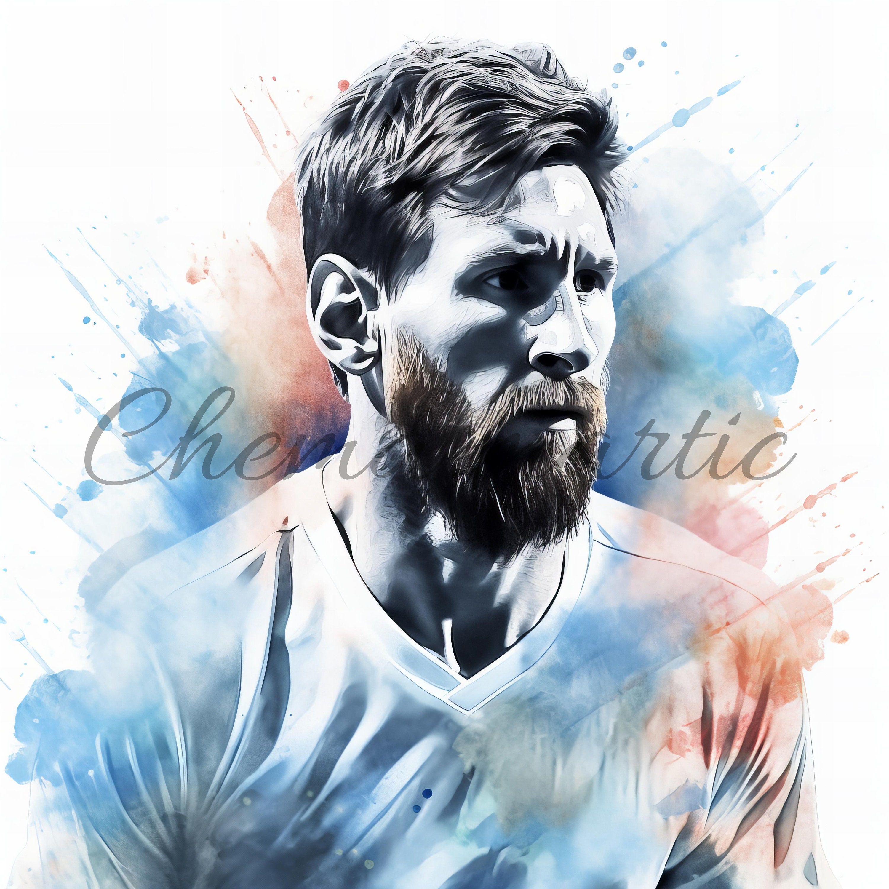 Pack 10 Lionel Messi Painting Images, Clipart, Digital Download, 10 JPG ...