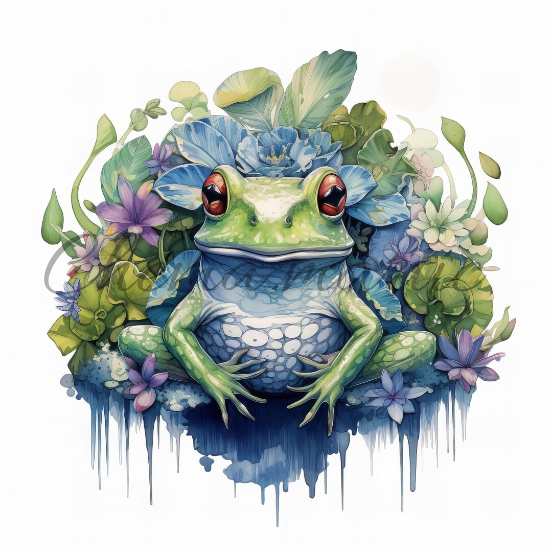 Pack 10 Frogs Artistic Painting Images, Clipart, Digital Download, 10 ...
