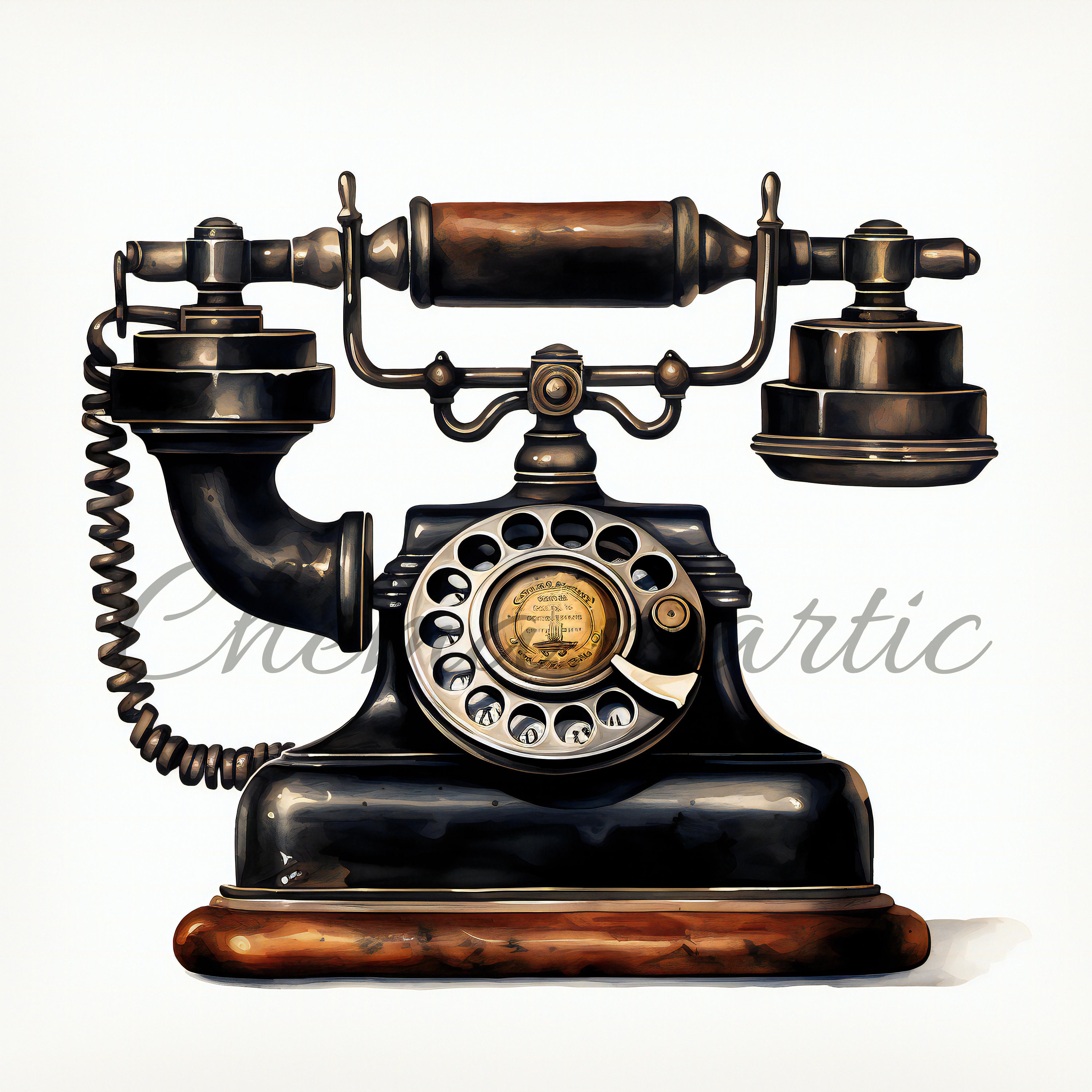 10 Old Telephone Images, Clipart, Digital Download, 10 JPG High Quality ...