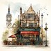 Pack 10 Fictional London Cafes Images, Clipart, Watercolor, Digital ...