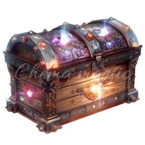 Pack 10 Images of Wooden Magic Chest, Clipart, 10 PNG No Background ...