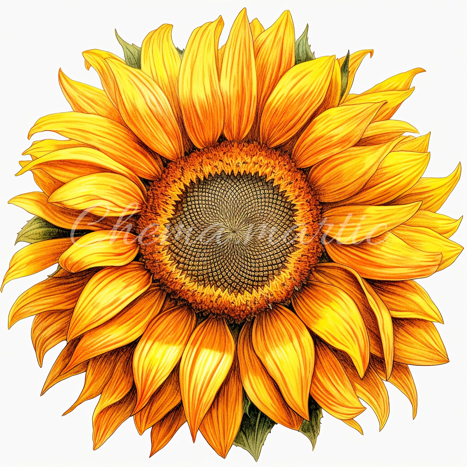 Pack 10 Sunflower Paintings Images, Clipart, Watercolor, Digital ...