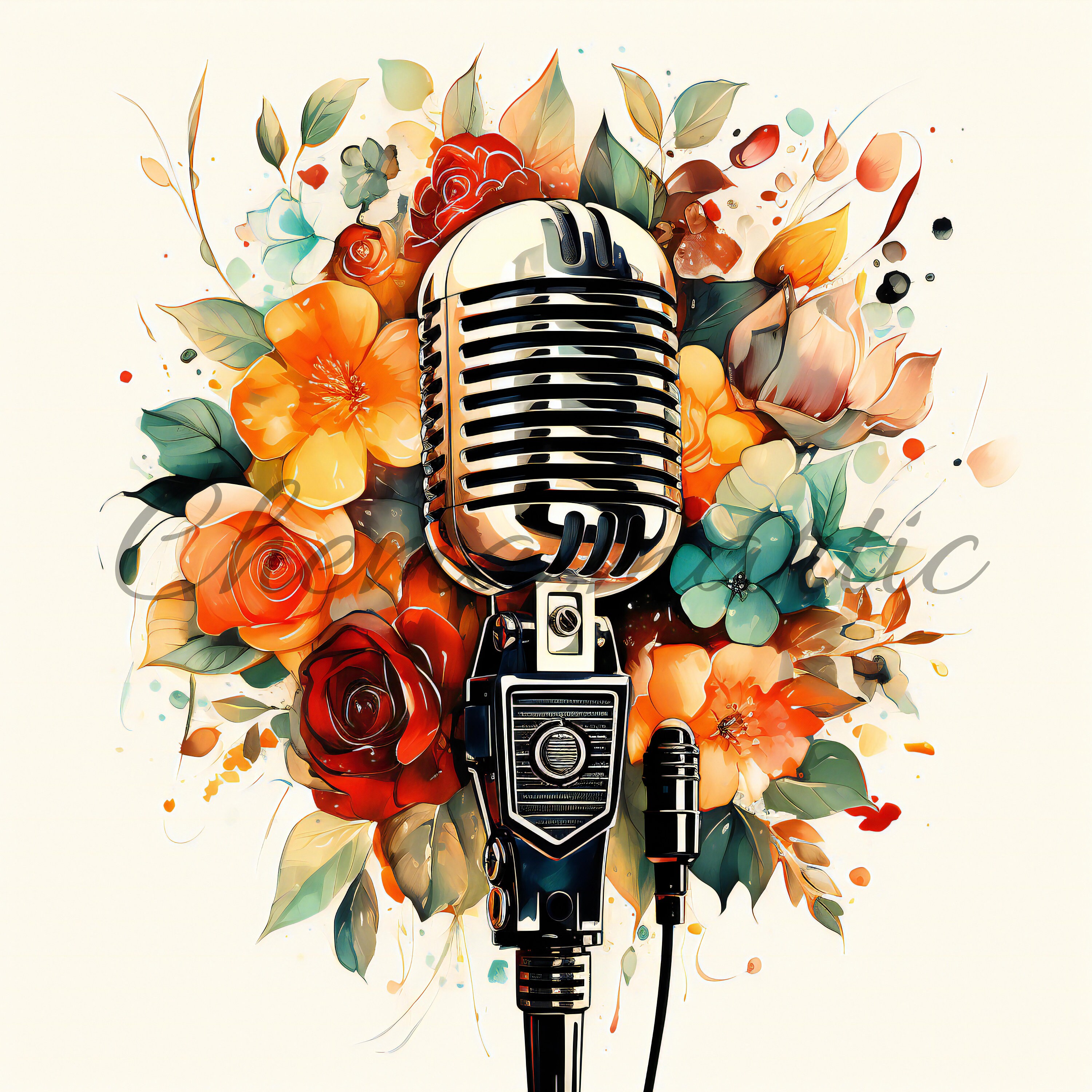 Vintage Microphone Images, Clipart, Digital Download, 10 JPG High ...