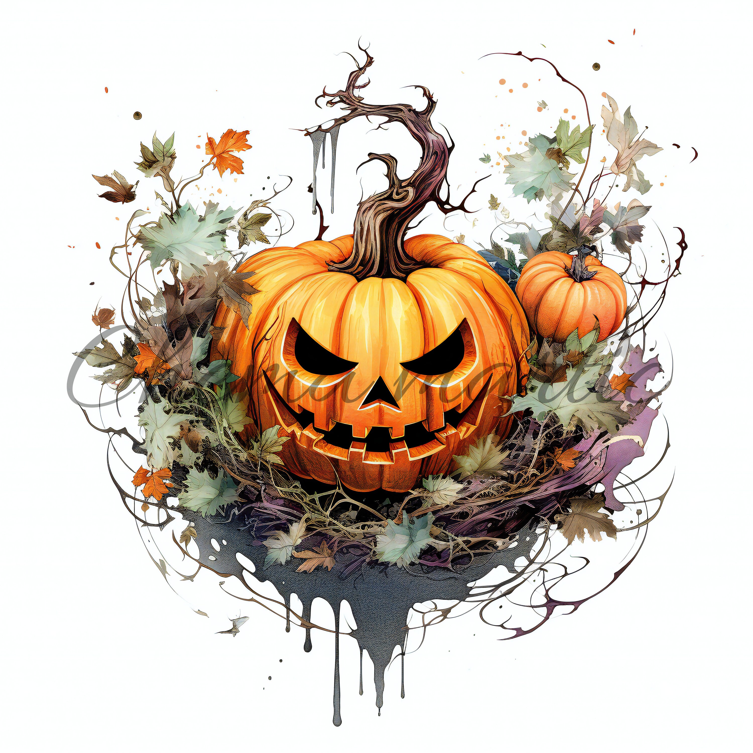 Pack 10 Pumpkins Halloween Images, Clipart, Digital Download, 10 JPG ...