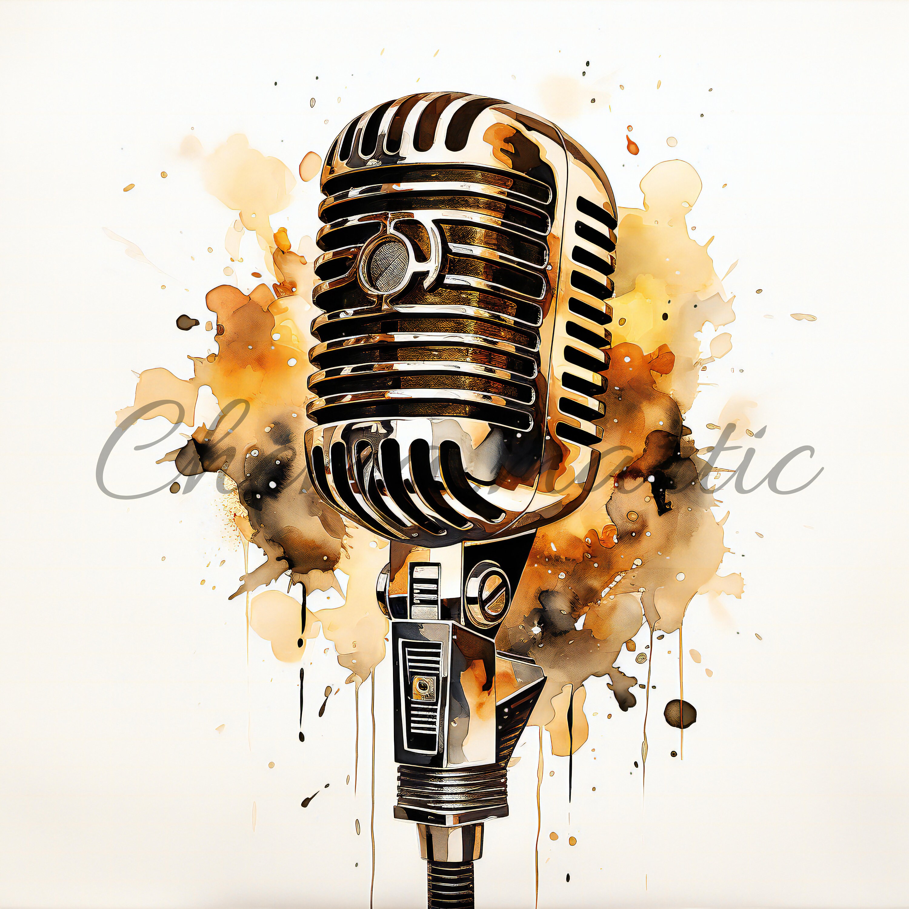 Vintage Microphone Images, Clipart, Digital Download, 10 JPG High ...