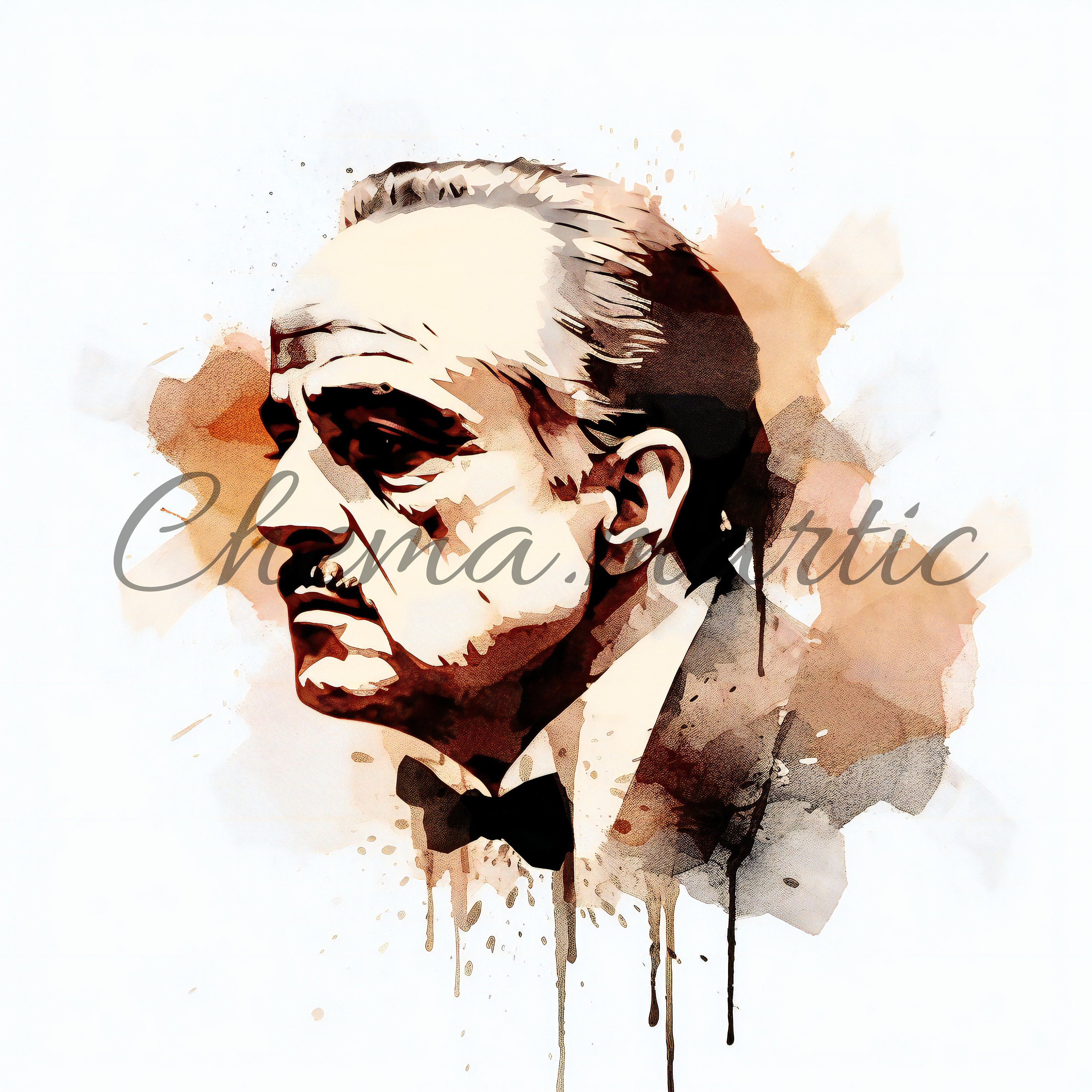 10 Images of Vito Corleone Watercolor Paintings the Godfather, Clipart ...