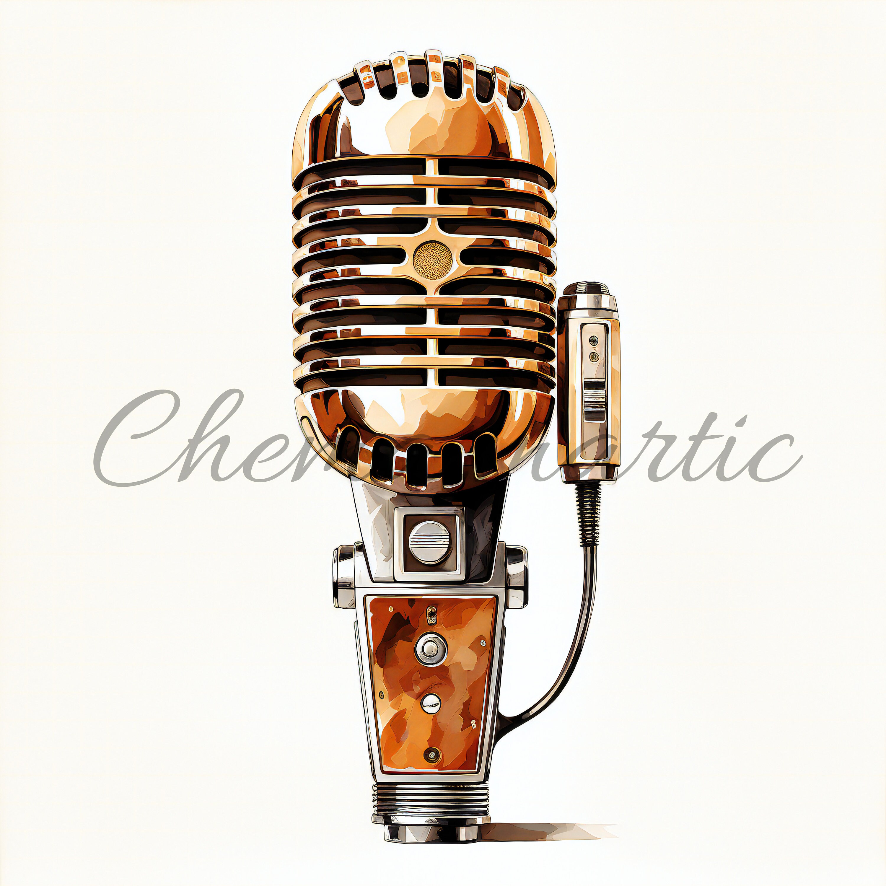 Vintage Microphone Images, Clipart, Digital Download, 10 JPG High ...