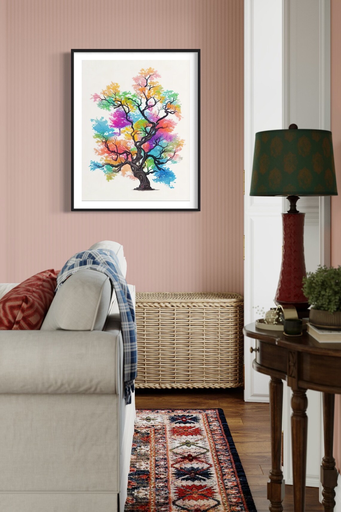Tree of Joy Artistic Painting Image, Ideal for ZEN Spaces, High Quality ...