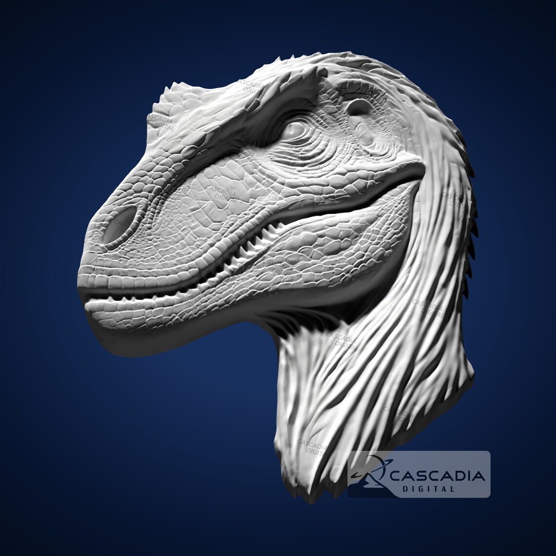 Raptor 3D STL File for CNC Router, 3D Print, Casting, Wood Carving ...
