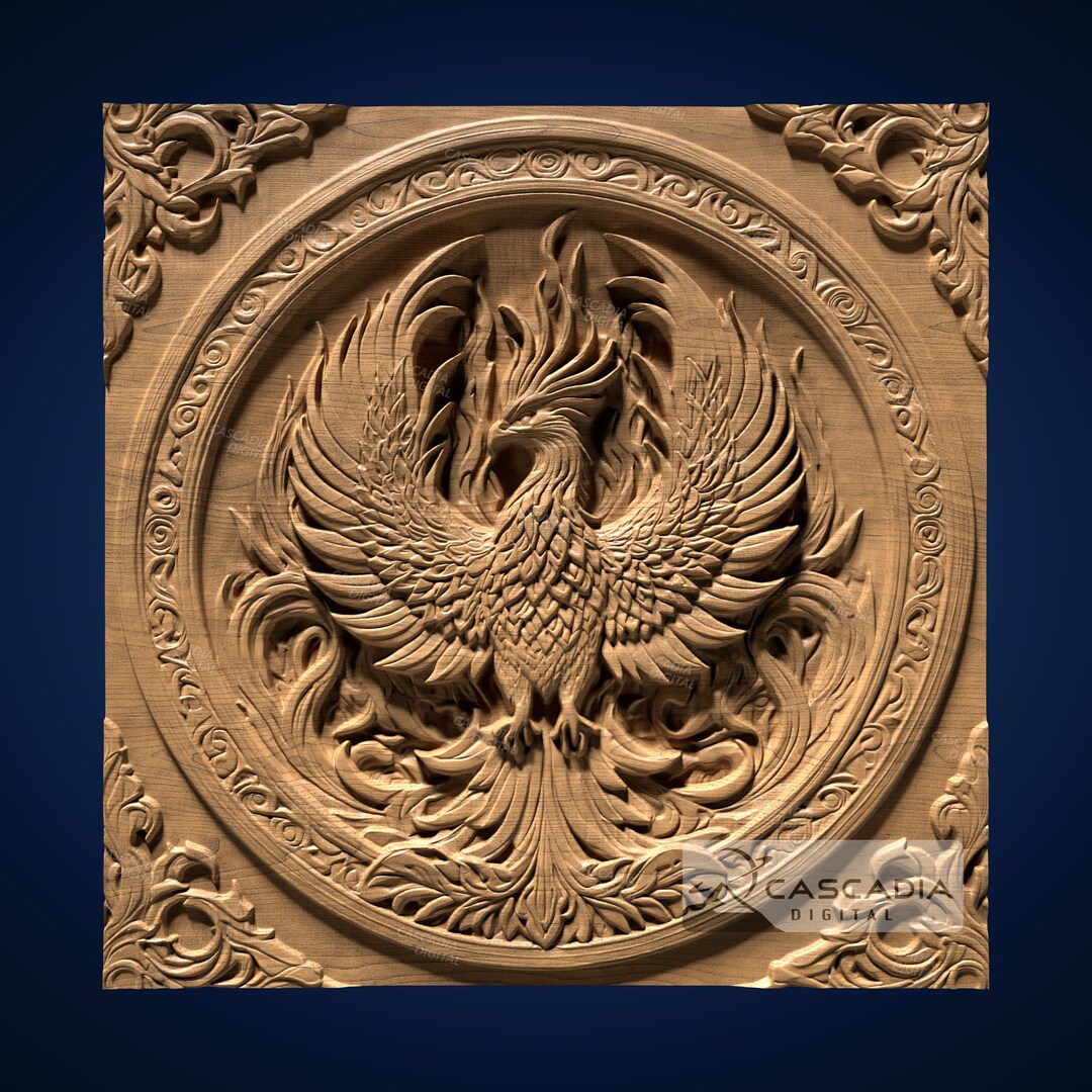 Phoenix Emblem - STL Model for CNC Router and 3D Printing - Etsy