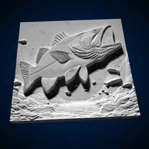 Large Mouth Bass 3D STL File for CNC Router, 3D Print, Casting, Wood ...