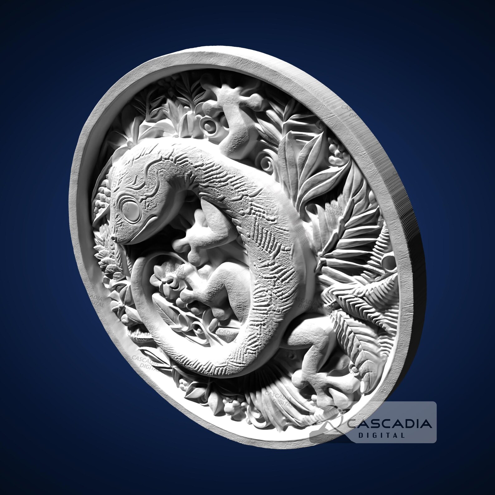 Gecko Round - STL Model for CNC Router and 3D Printing - Etsy
