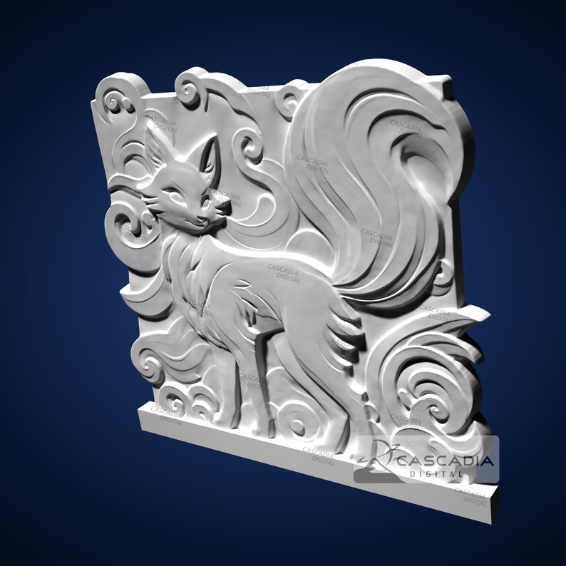 Fox Wolf Dog 3D STL File for CNC Router, 3D Print, Casting, Wood ...