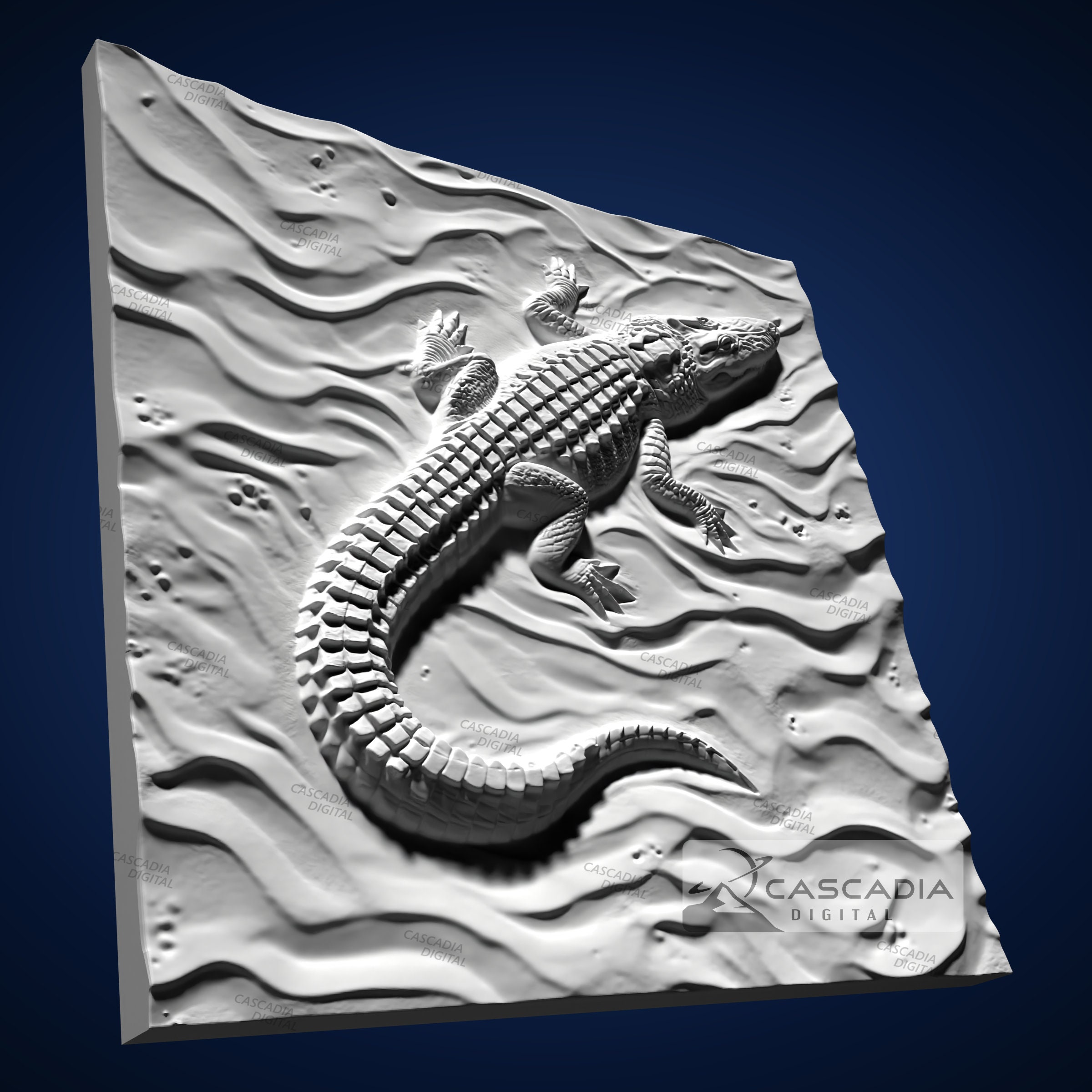 Gator - 3D STL Model for CNC/3D Printing - Animal Wildlife Nature Alligator Crocodile Croc 1349 ...