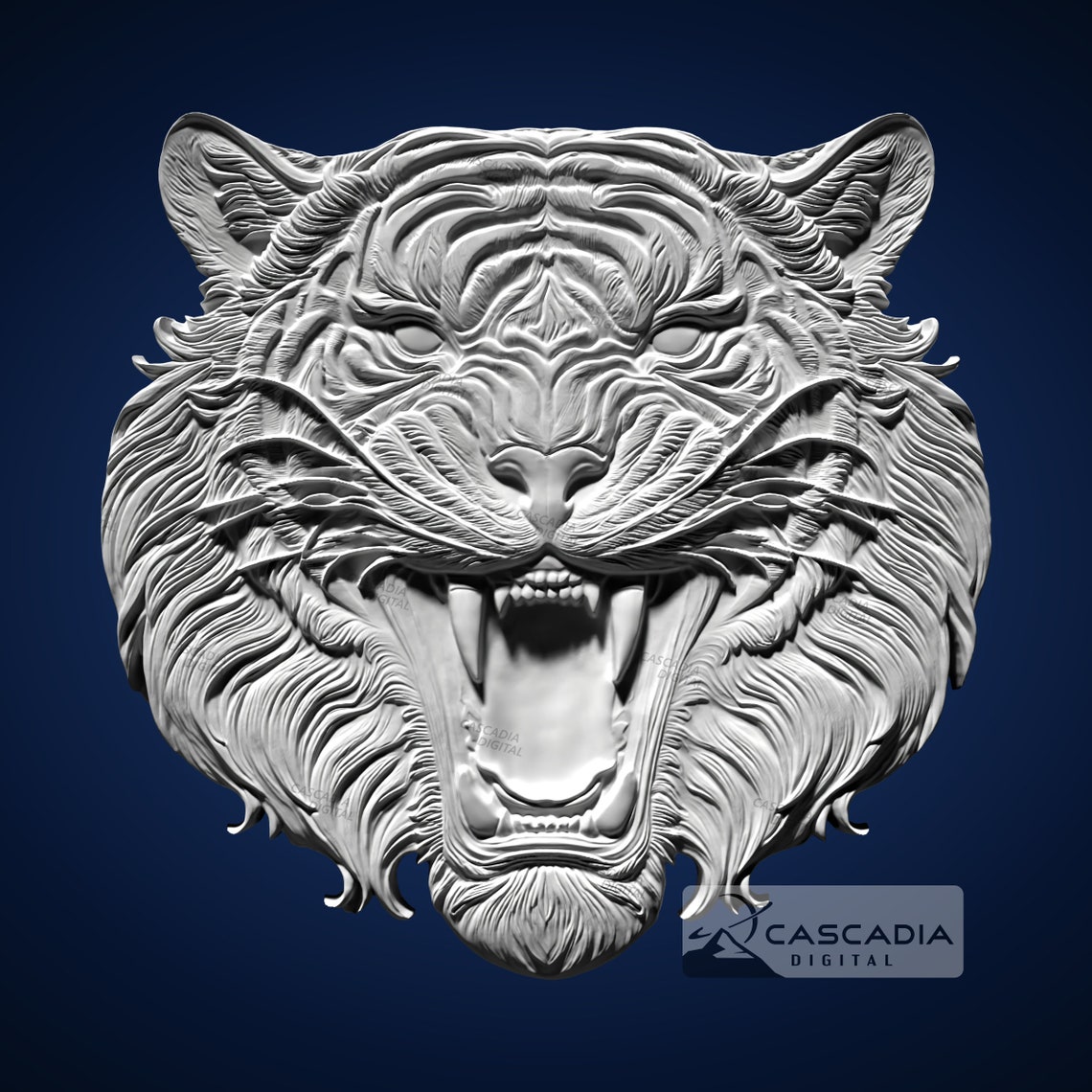 Tiger Head - STL Model for CNC Router and 3D Printing - Etsy